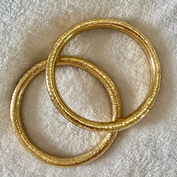 Private Label | Jewelry | Set Of 2 Thick Gold Tone Bangles | Poshmark